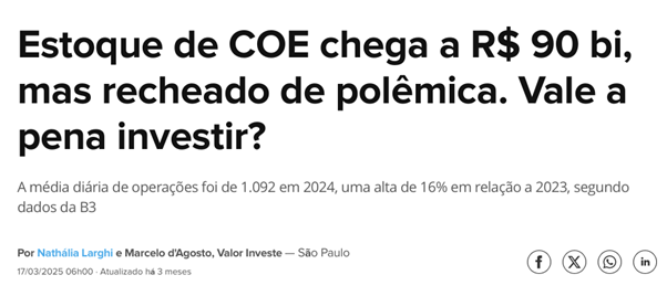 COE: o cliente fica com o risco e a corretora com o lucro - Dica de ...